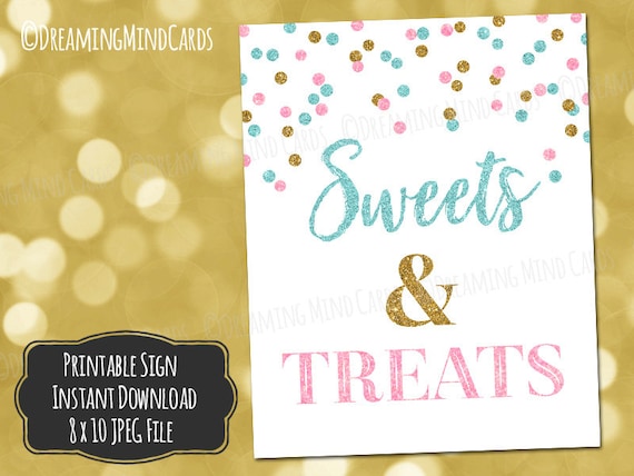 Printable Sweets and Treats Dessert Table Sign 8x10 5x7 4x6 - Etsy