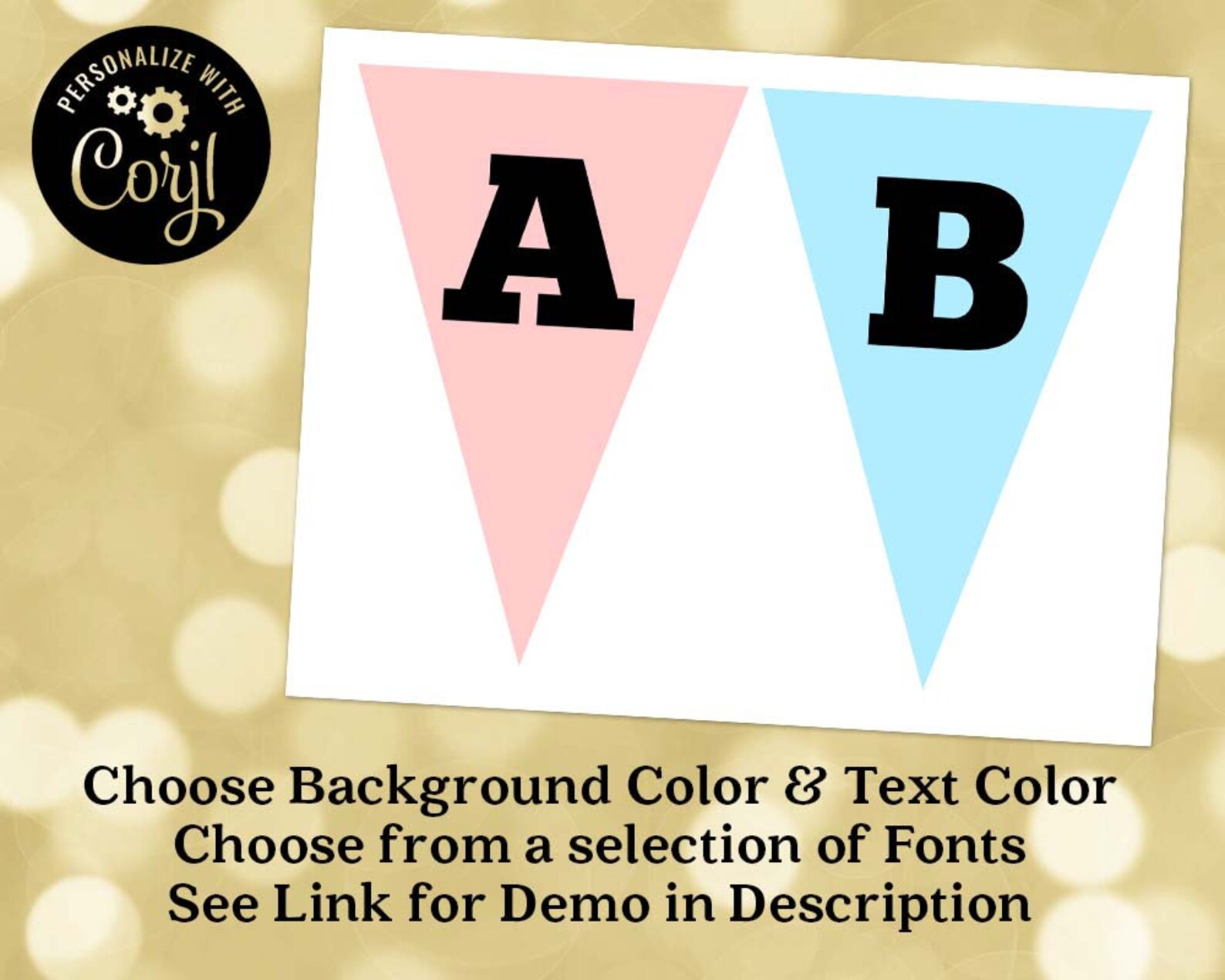 Printable Editable Text Banner Simple Modern Triangles Digital - Etsy