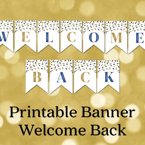 Printable Welcome Back Banner Rainbow Confetti Bunting Instant - Etsy