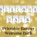 Printable Welcome Back Banner Blue Gold Confetti Bunting Instant ...