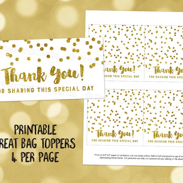 Candy Bag Toppers - Etsy