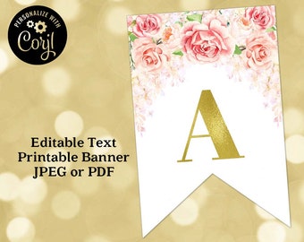 Printable Editable Text Banner Pink and Purple Confetti Digital ...