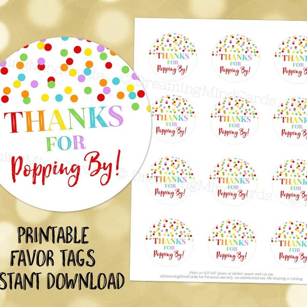 Thanks for Popping by Stickers - Etsy