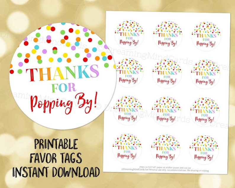 Thanks For Popping By Template