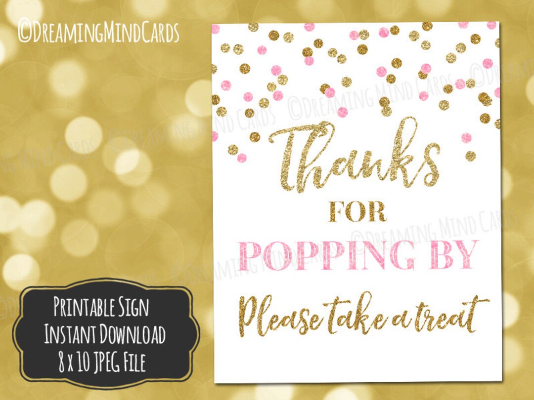 Printable Thanks for Popping by Popcorn Bar Sign 8x10 Light - Etsy