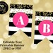 Printable Editable Text Banner Pink Gold Confetti Digital Download ...