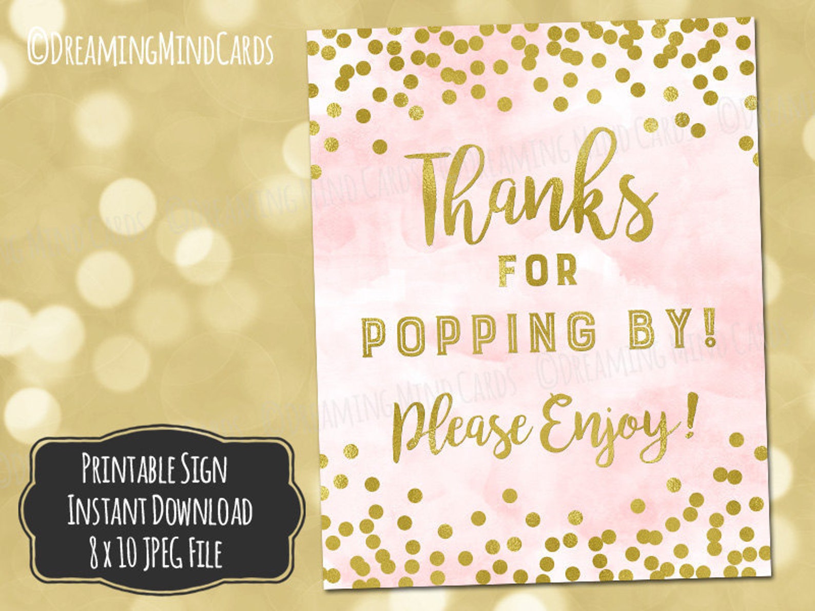 Printable Thanks for Popping By Popcorn Bar Sign 8x10 and 4x6 | Etsy