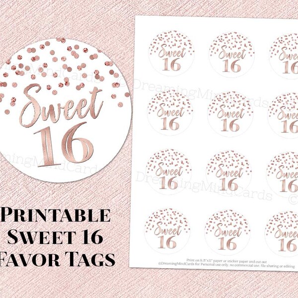 Rose Gold Sweet 16 Png - Etsy