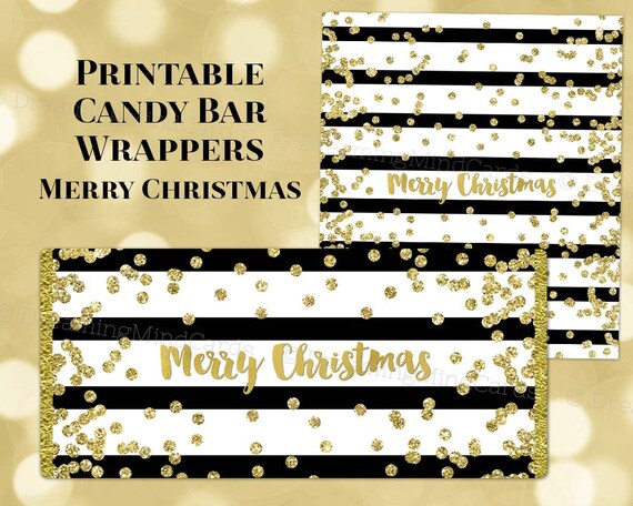 Printable Holiday Candy Bar Wrapper Labels Merry Christmas | Etsy