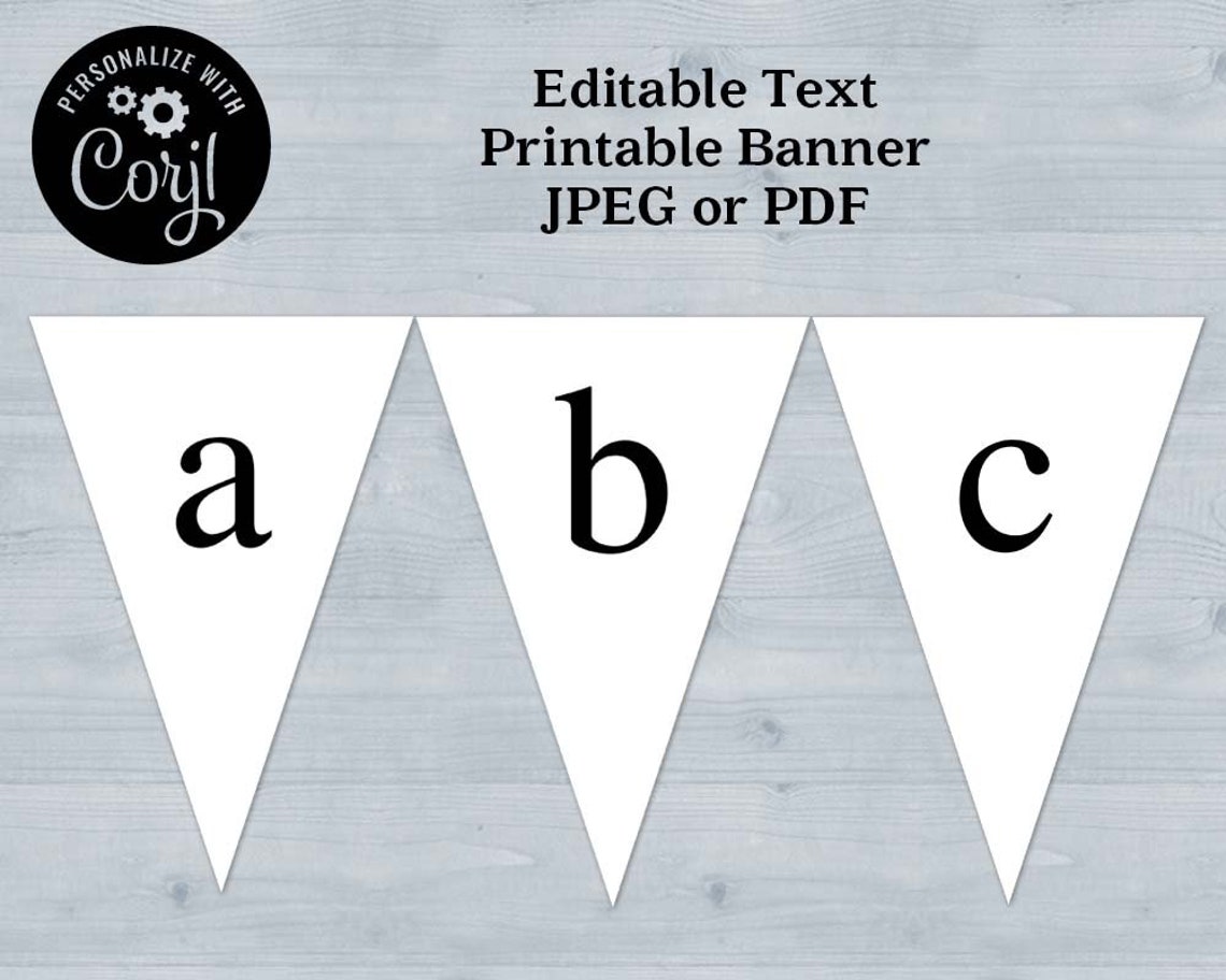 Printable Editable Text Banner Simple Modern Triangles Digital - Etsy
