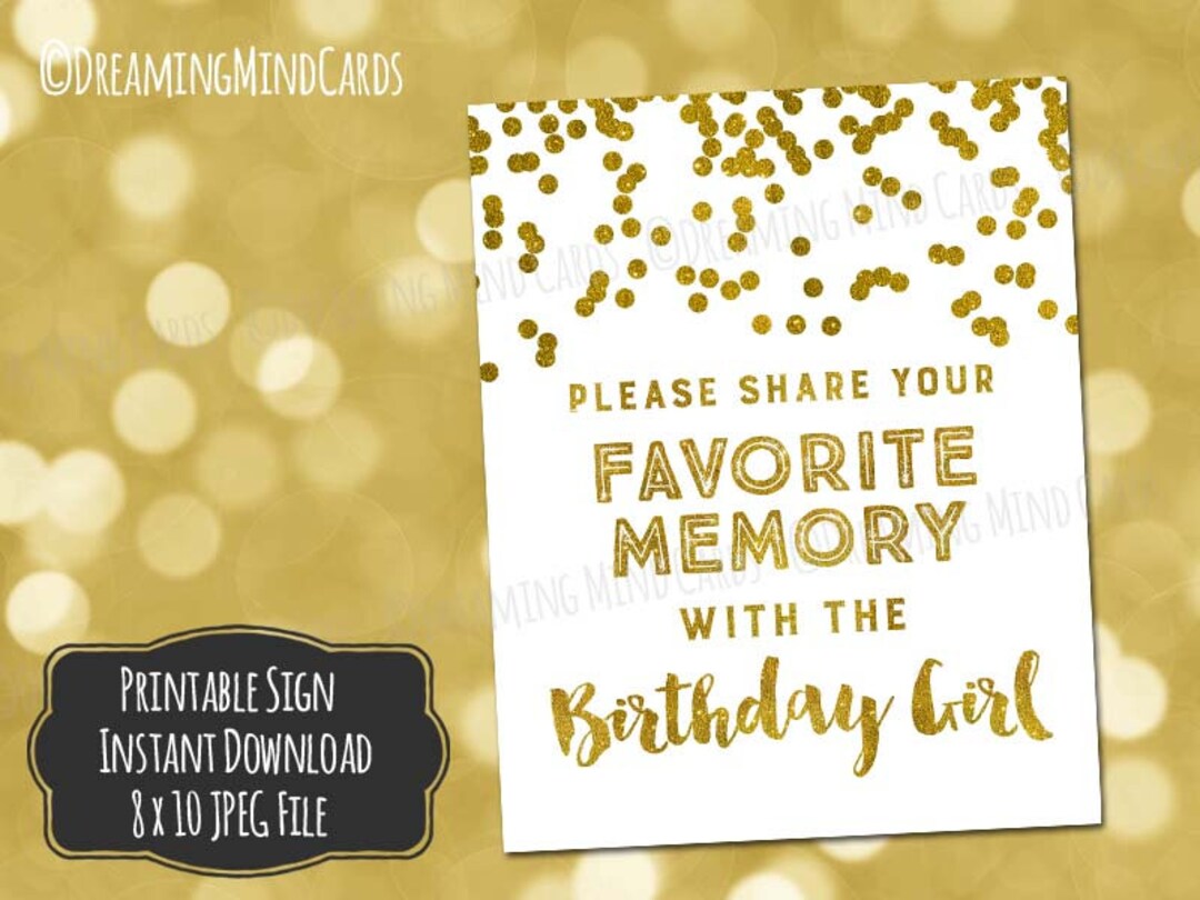 Printable Please Share Your Favorite Memory With the Birthday Girl ...
