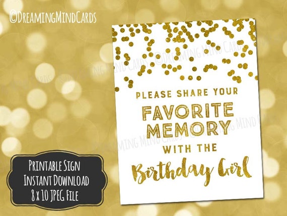 Printable Please Share your Favorite Memory with the Birthday | Etsy