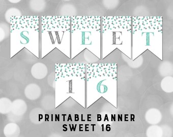 Sweet 16 Banner - Etsy