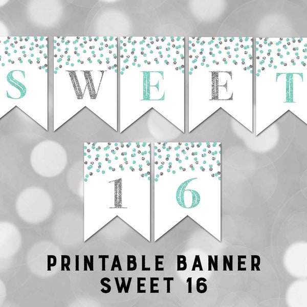 Sweet 16 Banner - Etsy
