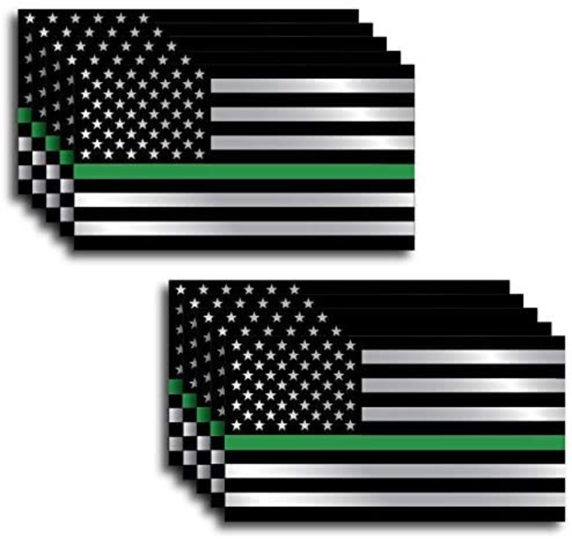 Thin Green Line 10 Pack I Support the Military Decal Sticker American ...