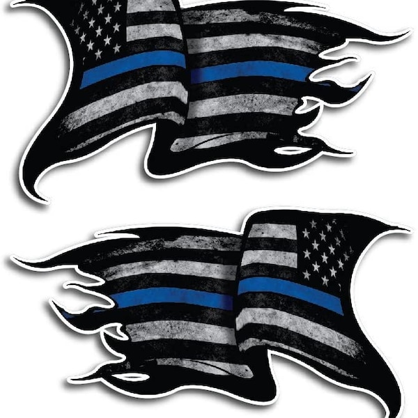 Police Blue Line Thin Decal - Etsy