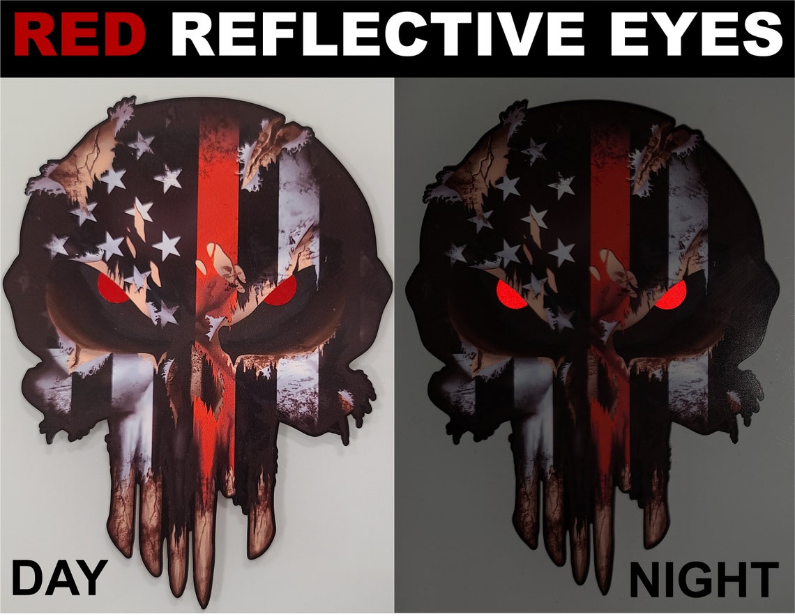 Thin Red Line Skull Decal Sticker Firefighter Department Fireman Helmet ...