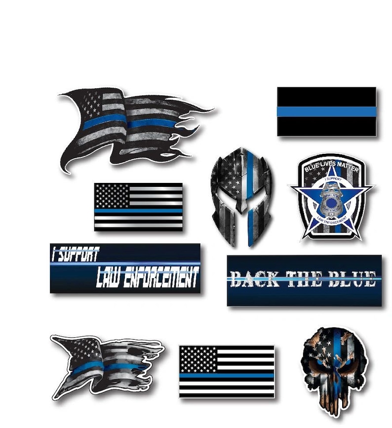 10 Thin Blue Line Decal Sticker Police Officer American Flag - Etsy