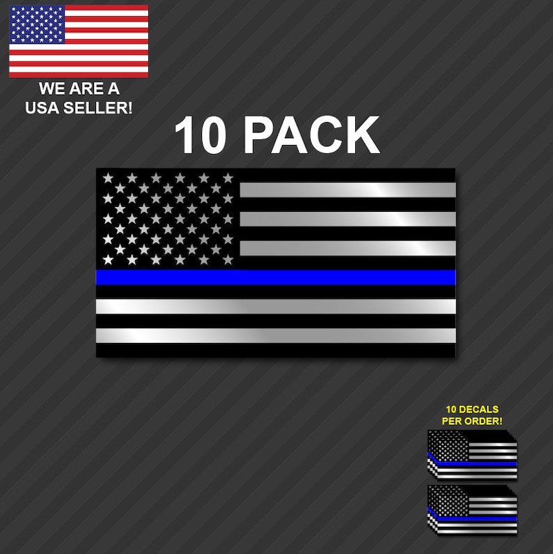 Thin Blue Line American Flag Stickers Blue Lives Matter Decals | Etsy