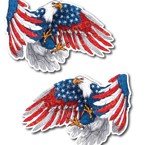 Crying Eagle American Flag Decal Sticker - Etsy