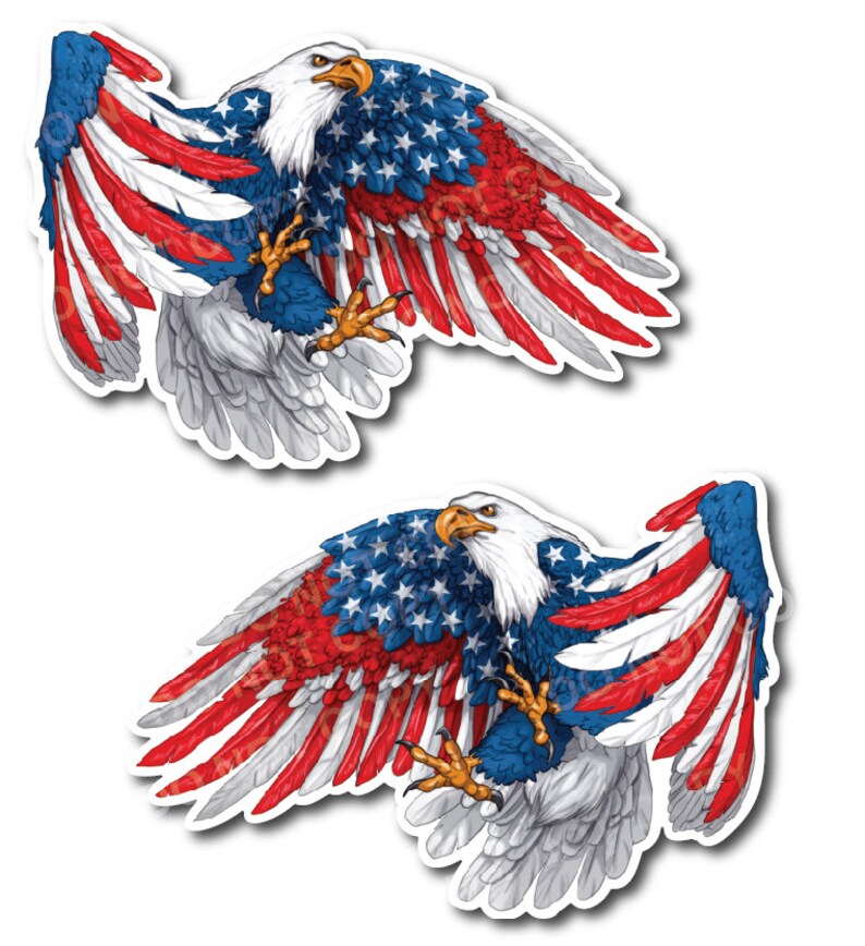 2pk American Flag Bald Eagle USA Decal Sticker 3M Truck - Etsy
