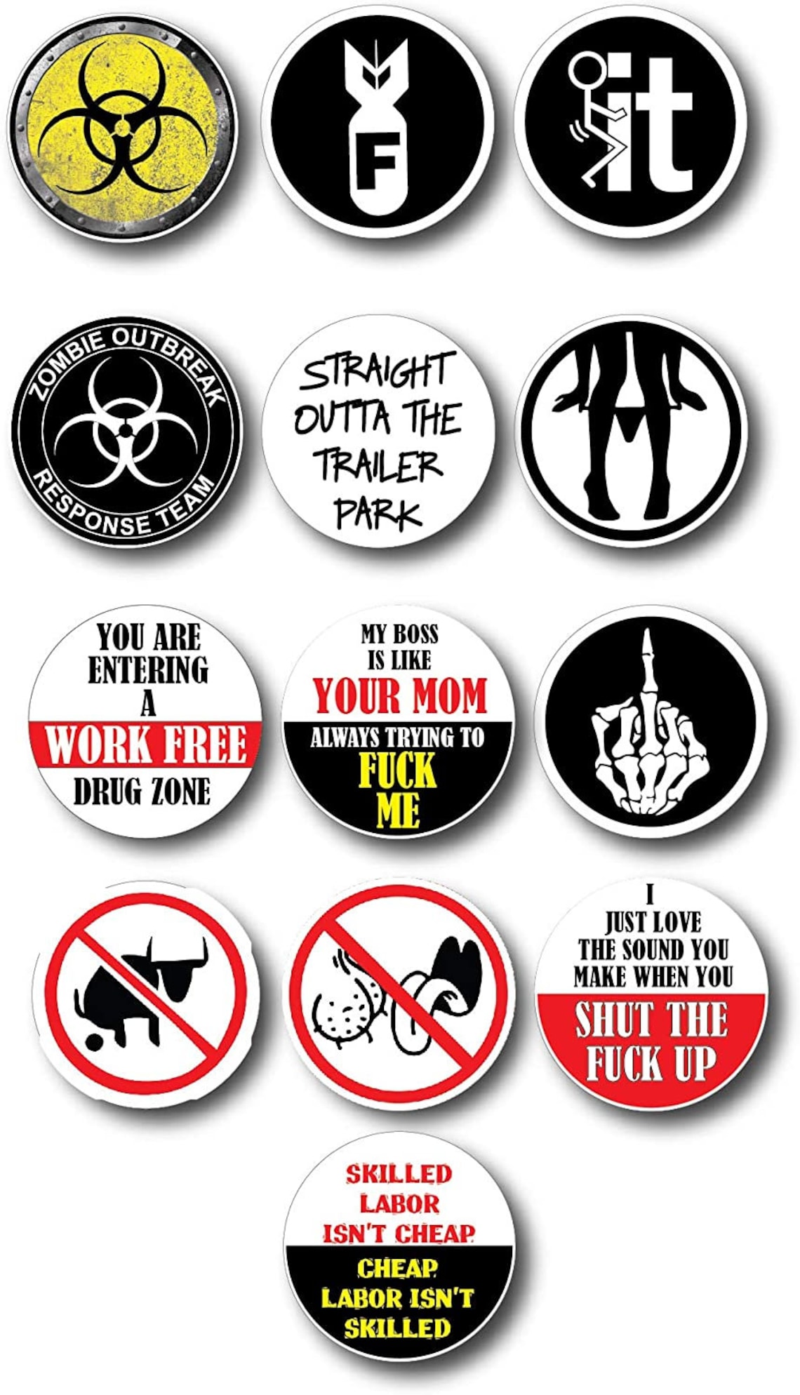13 Pack of Hilarious Crude Humor Hard Hat Decals Stickers - Etsy