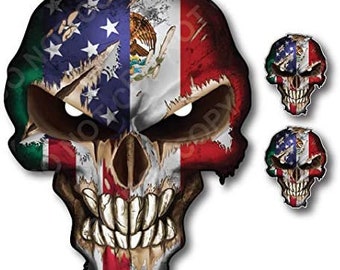 USA American Mexico Mexican Pride Country Flag Window Decal | Etsy