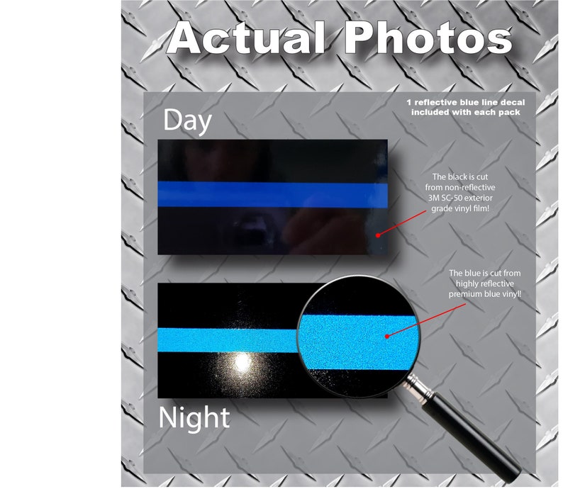3M Reflective Thin Blue Line Sticker Decal Police Support FOP | Etsy