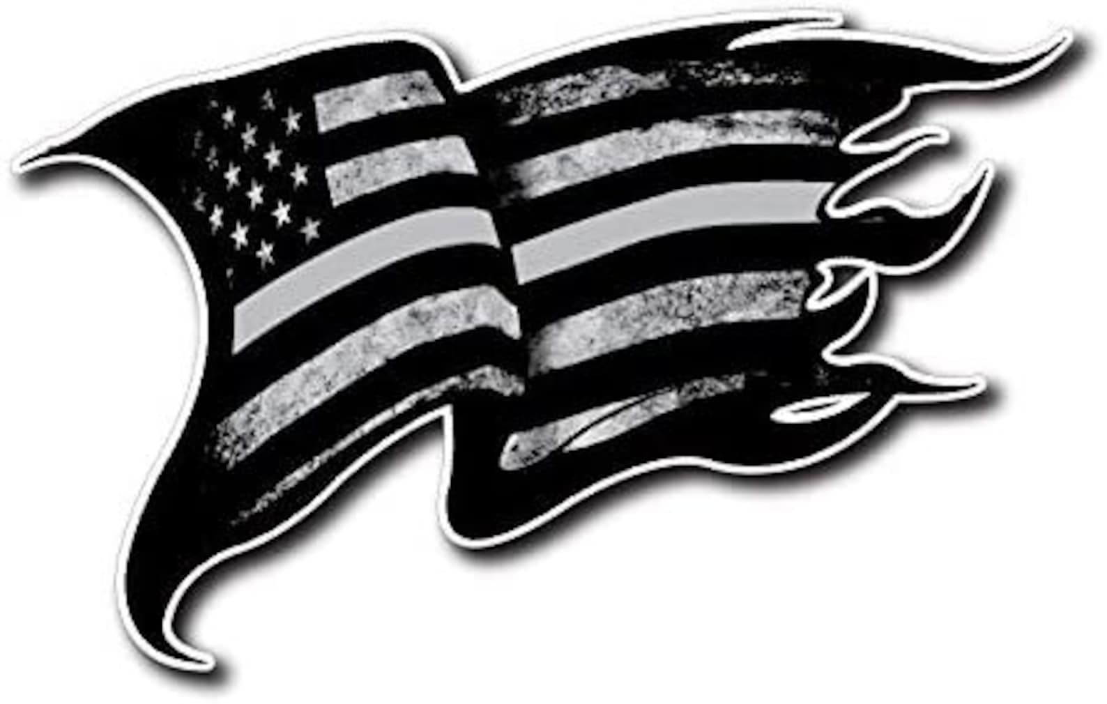 Thin Grey Line Tattterd American Flag Heat Transfer Iron on | Etsy