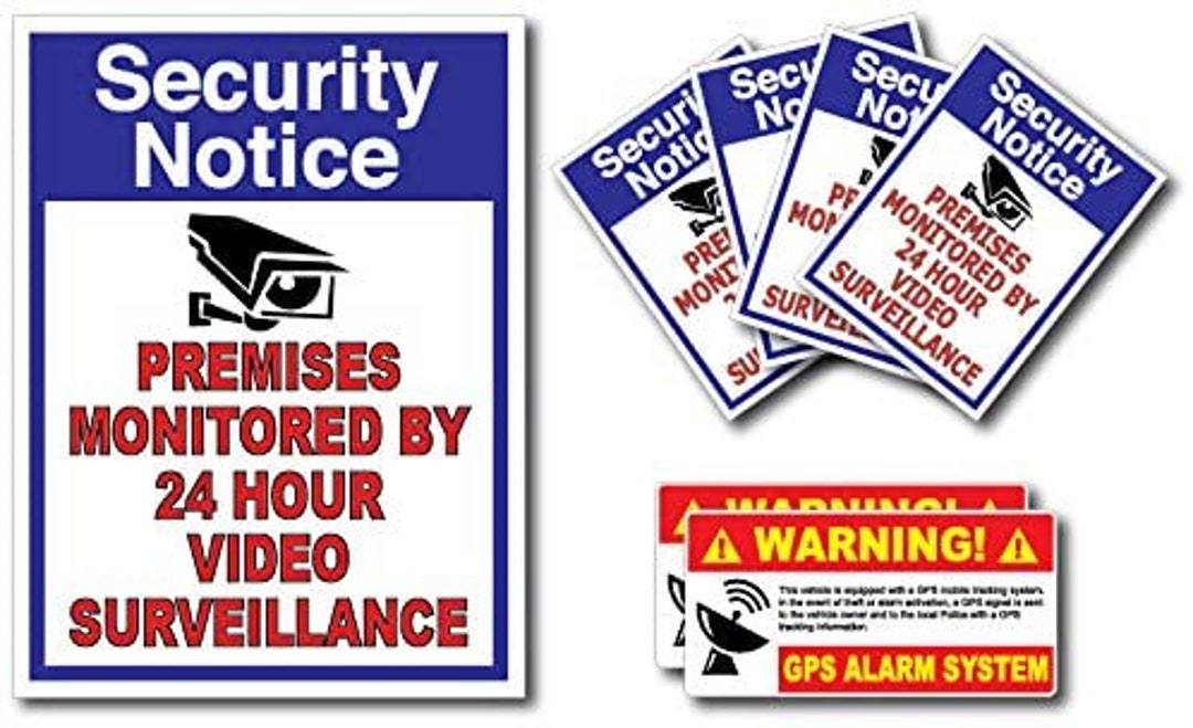 7 Pack Combination Pack of 24 Hour Monitoring - This Vehicle Protected ...