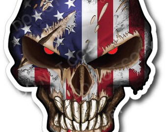 3x Skull American USA Flag 3M Decal Sticker Car Truck Bumper - Etsy