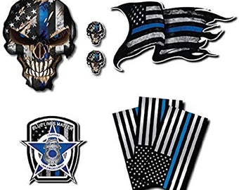 Thin Blue Line Cross Decal Sticker Car Truck Police Officer | Etsy