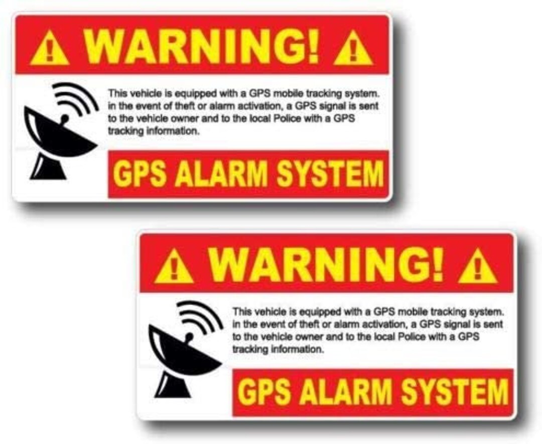 2 Pack GPS Alarm System Warning Decal Security Sticker Vinyl Car Truck ...