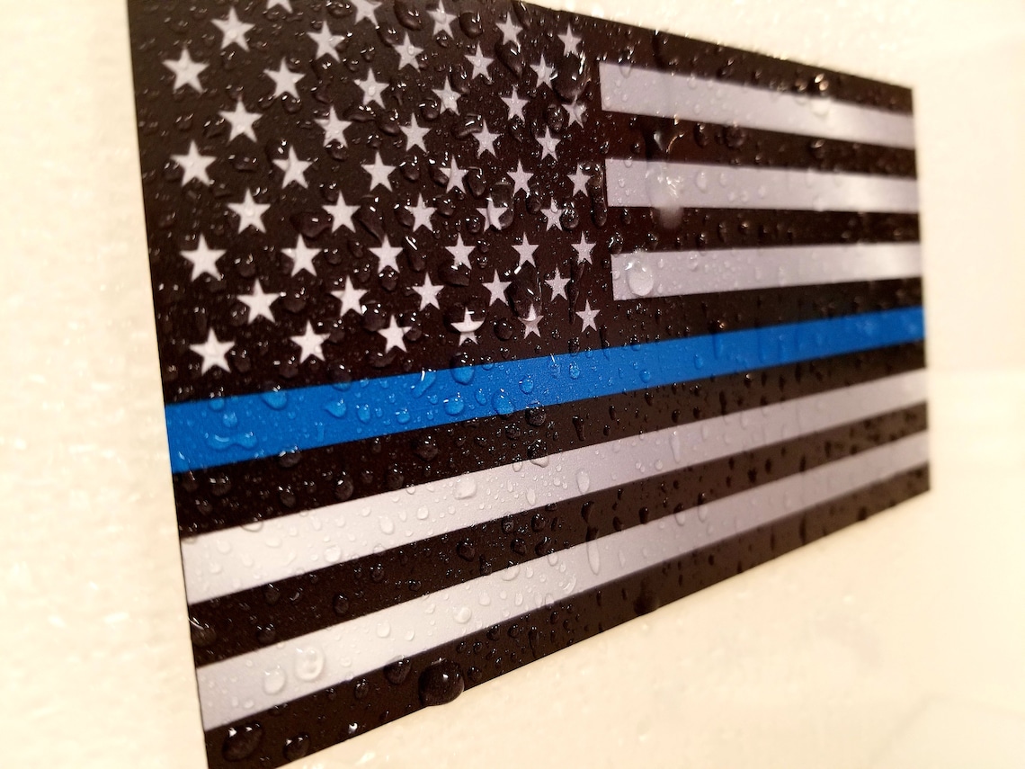 Thin Blue Line American Flag Window Decal Set of 3 Law - Etsy