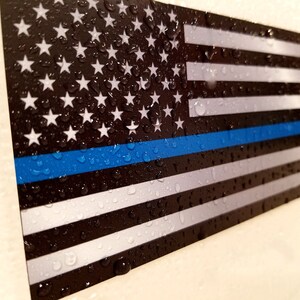 Thin Blue Line American Flag Window Decal Set of 3, Law Enforcement ...