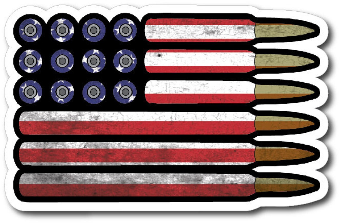 American Flag Bullet Ammo Vinyl Decal Bumper Sticker Car - Etsy