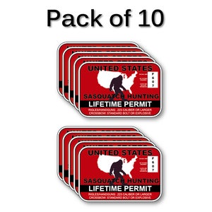 Sasquatch Hunting Permit Vinyl Decal Car Truck Laptop Sticker - Etsy
