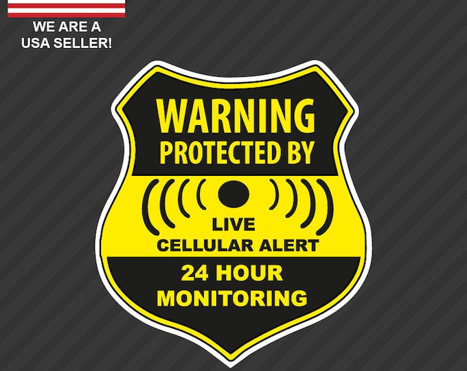 7 Pack Combination Pack of 24 Hour Monitoring This Vehicle Protected by ...