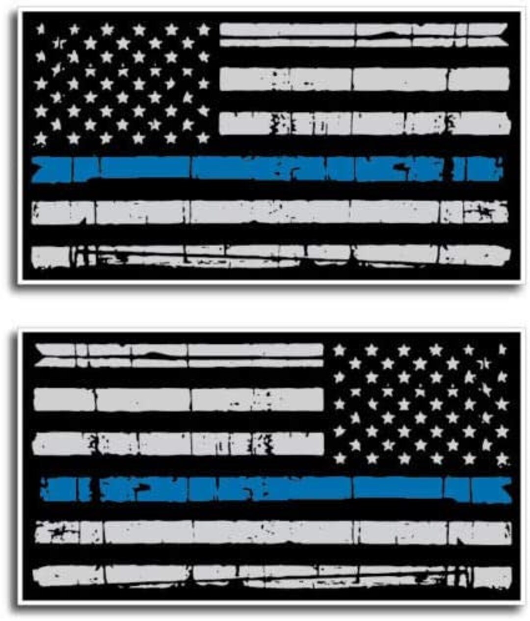 2 Pack Thin Blue Line Decal Sticker Vinyl Car Truck Police TBL 3M ...