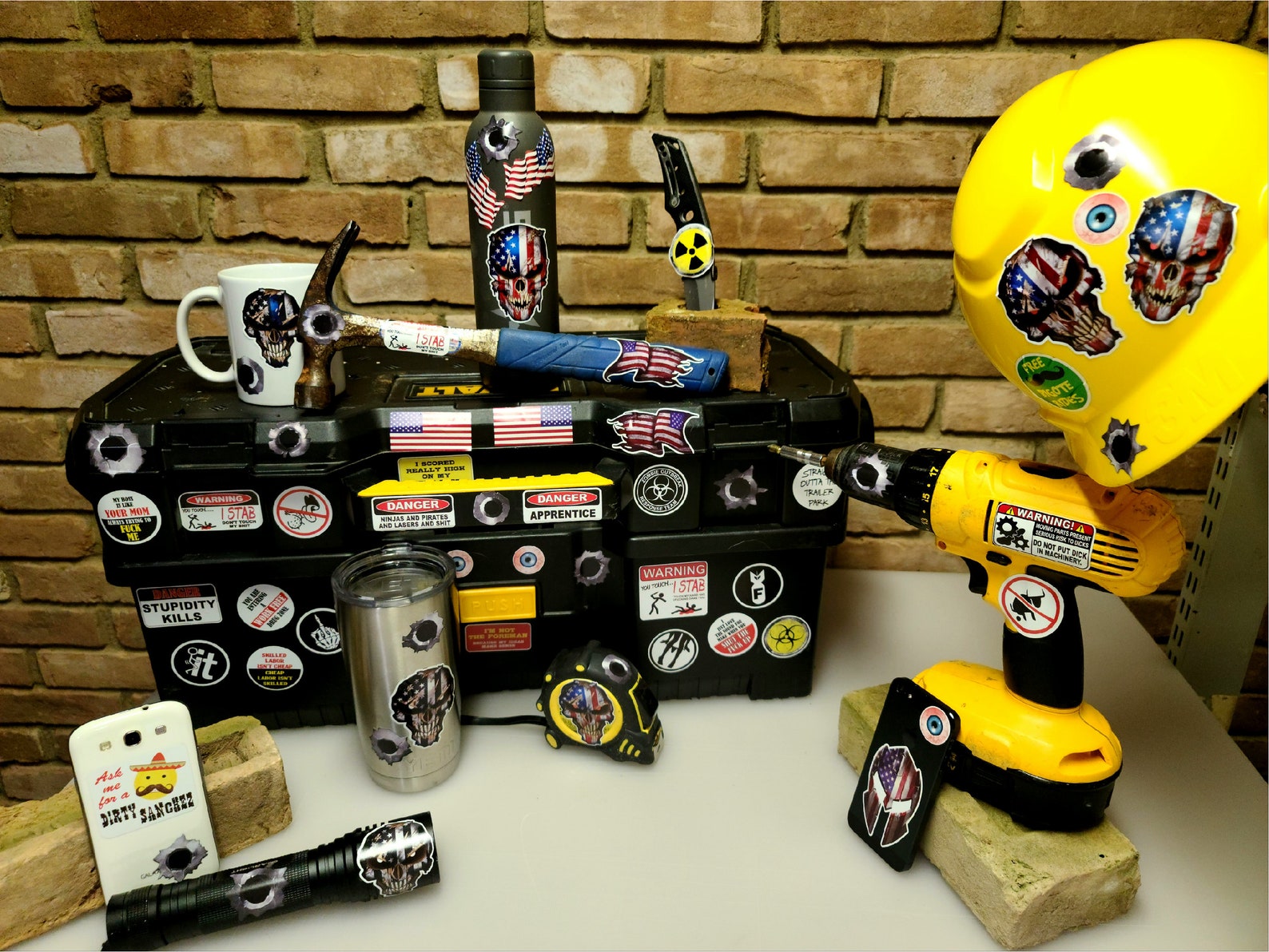 58pk 3M Funny Hard Hat Helmet Construction Decal Sticker Combo - Etsy