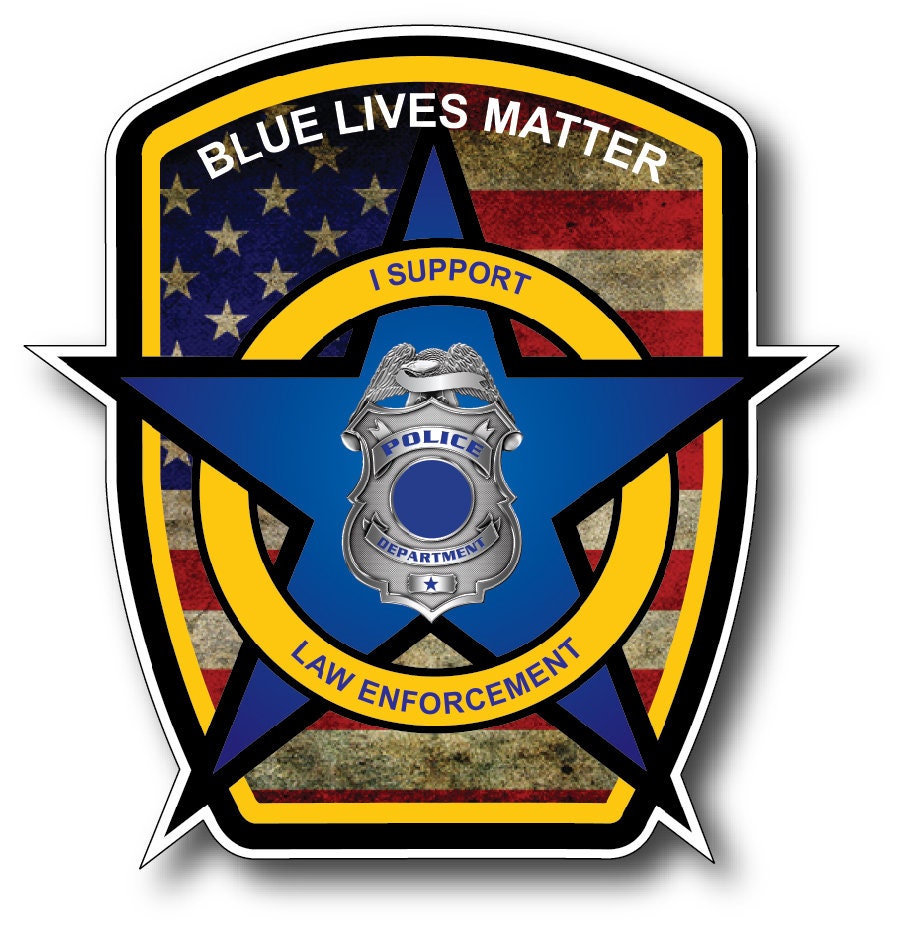 4" Blue Lives Matter Sticker Flag Decal Thin Blue Line Police Officer I ...