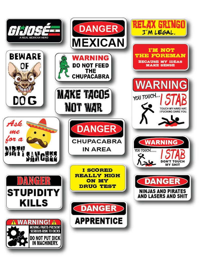 16pk 3M Funny Mexican Hard Hat Helmet Sticker Combo Value Pack | Etsy