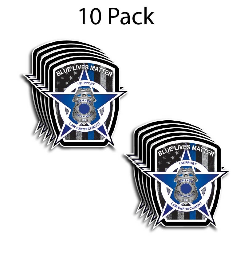10pk Thin Blue Line American Flag Police Car Truck Decal | Etsy
