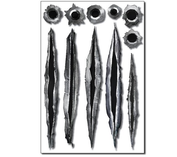 Fake Realistic Bullet Hole and Claw Mark 3M Vinyl Sticker | Etsy