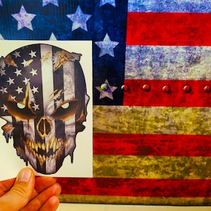 Punisher Skull Decal Reflective Eyes Sticker Car Truck Jeep Army ...