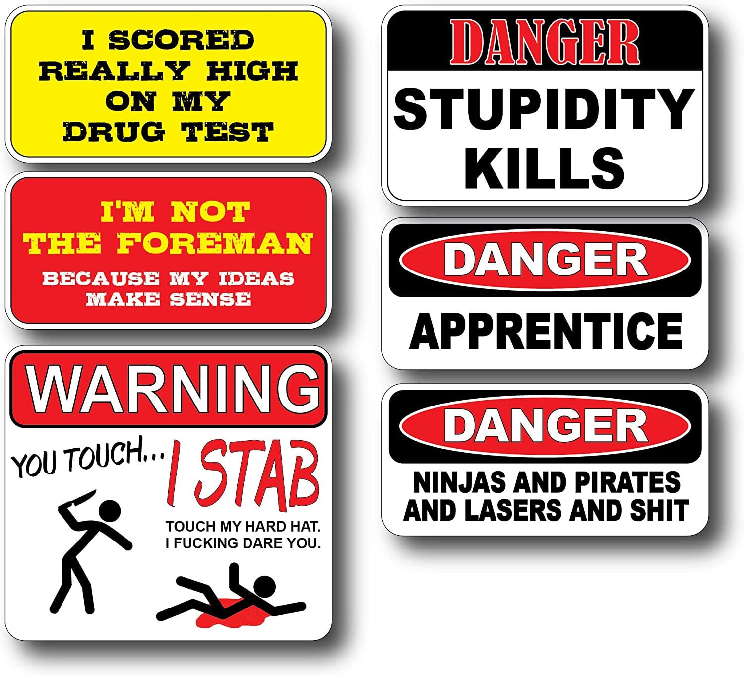 6 Pack of Hilarious Crude Humor Hard Hat Decals Stickers - Etsy