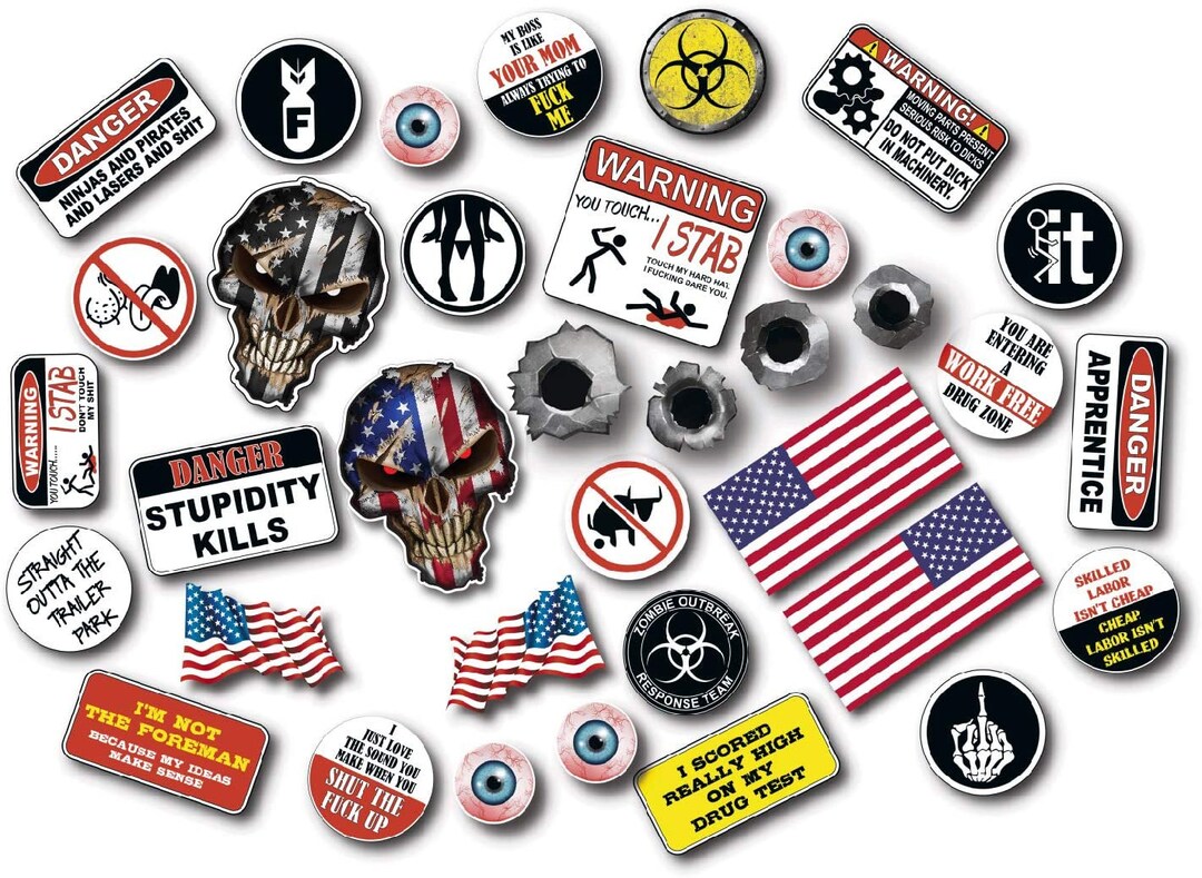 35 Crude Adult Humor Hard Hat Decals - Very Offensive - Construction ...