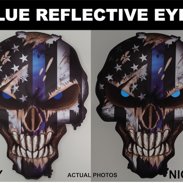 Thin Blue Line Skull - Etsy