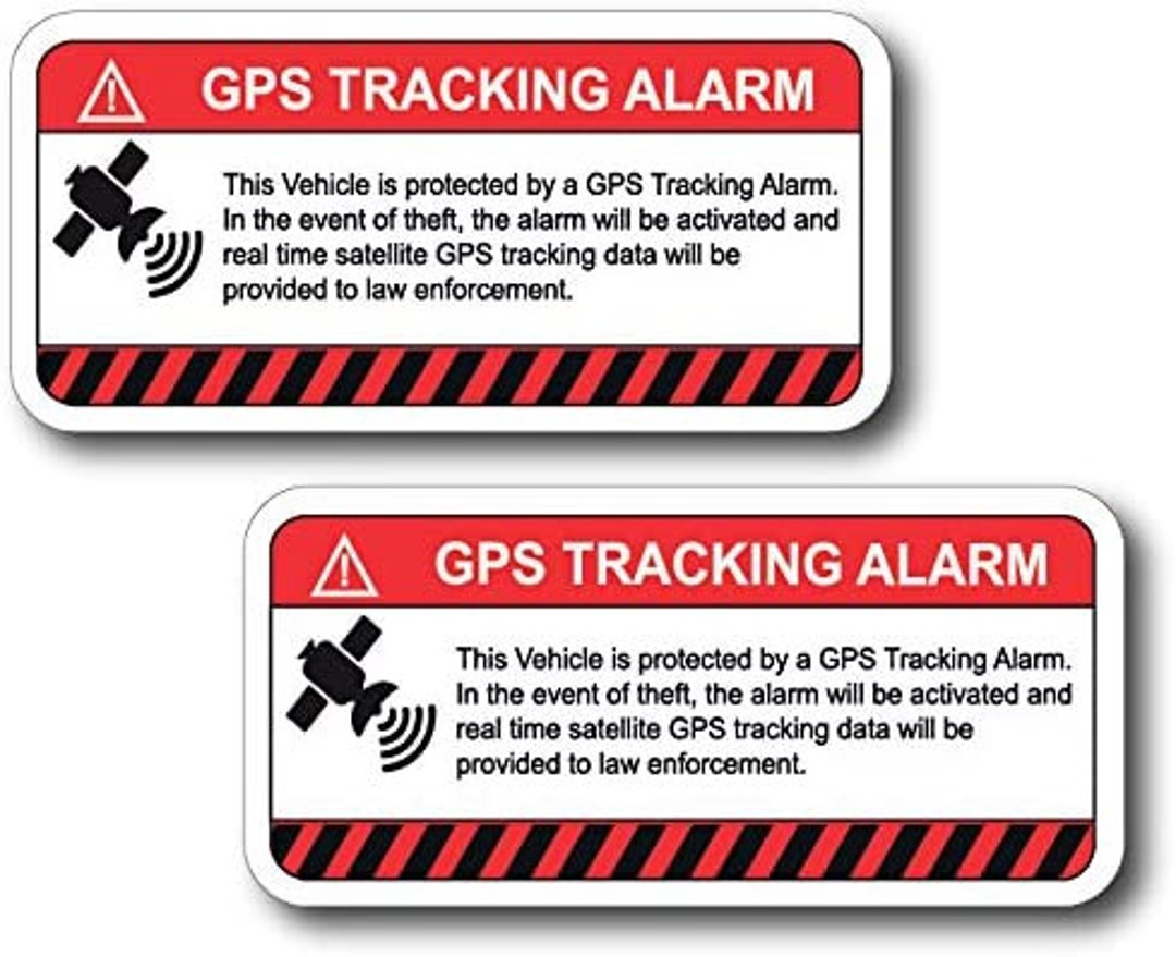 2 Pack - This Vehicle Protected by GPS Tracking Warning Sticker - Decal ...