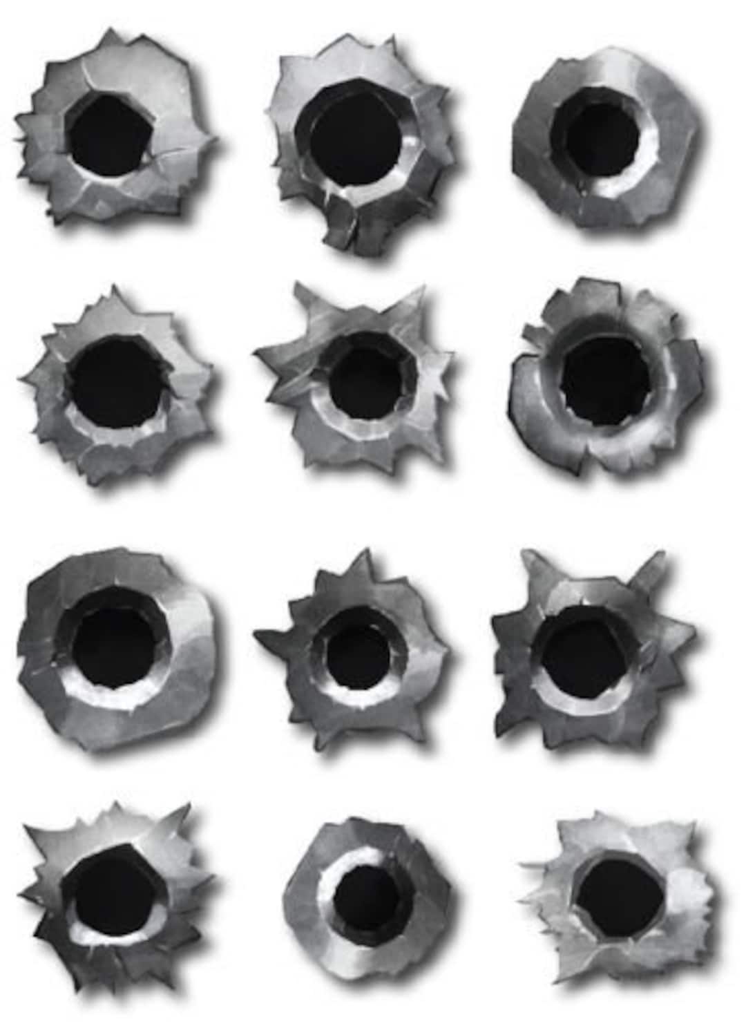 12pk 3M Bullet Hole Realistic Metal Sticker Combo Value Pack Toolbox ...